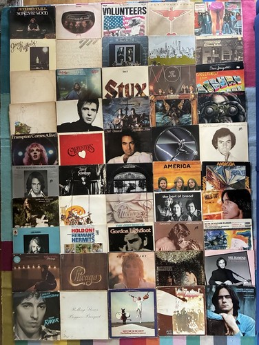 50x Lot VINYL LPs Classic ROCK/Pop ROCK 60s 70s 80s *LOW GRADE* “Good ...