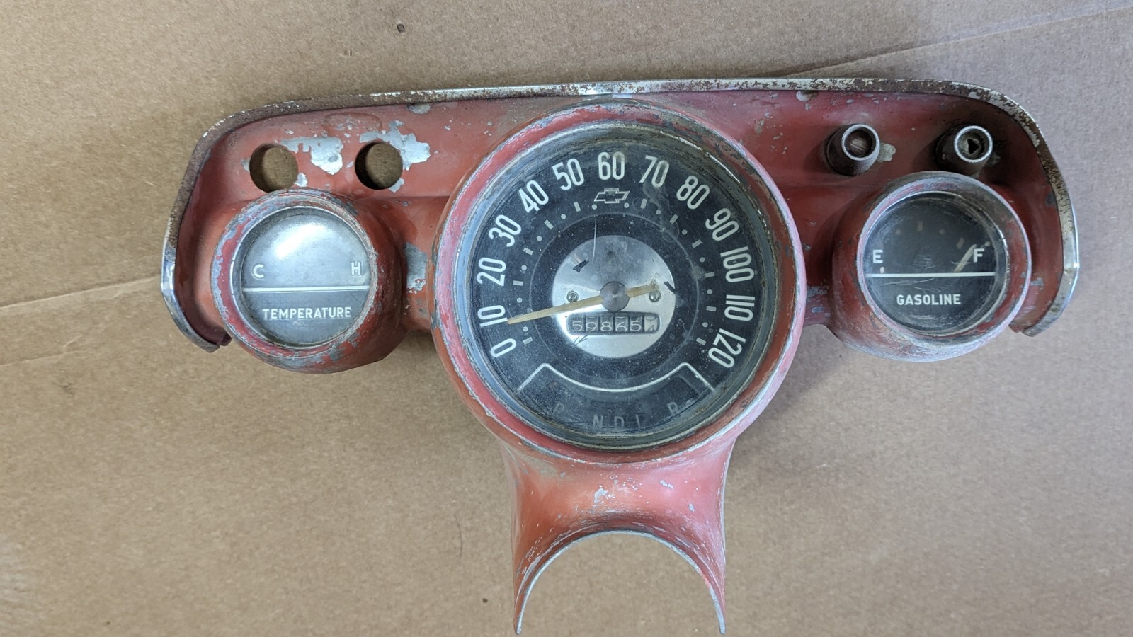 1957 Chevy Bel Air Instrument Cluster Dash Speedometer Fuel Temperature ...