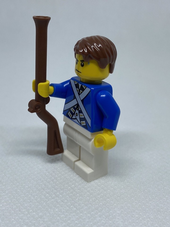 LEGO Pirates Imperial Bluecoat Soldier Sweat Drops Brown Hair New from ...