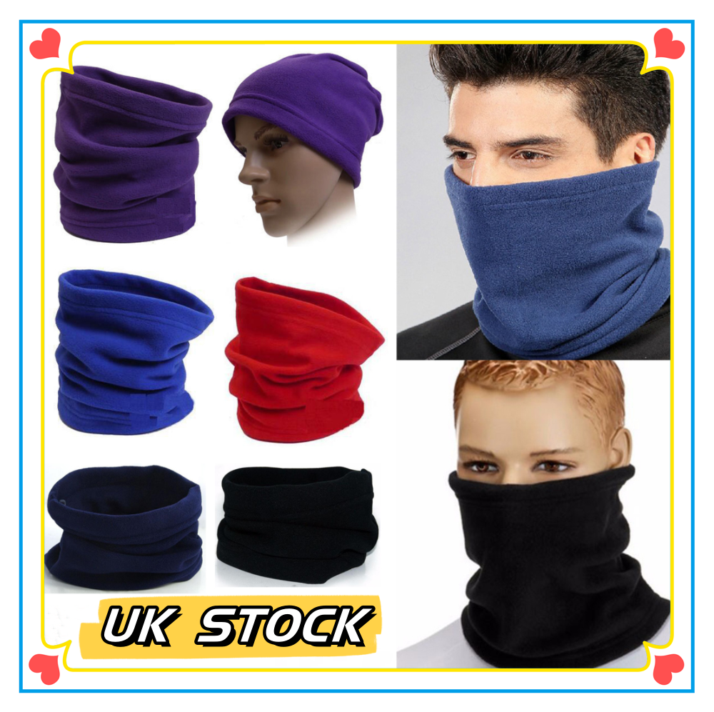 Thermal Fleece Scarf Ski Face Cover Winter Neck Warmer Snood Hood ...