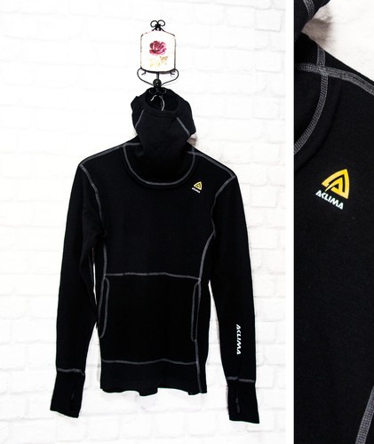 ACLIMA 200G Soft 100% Merino wool Hooded Thermo Base Layer Top Size S ...