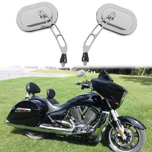 2x Chrome Motorcycle Rear View Side Mirrors 10mm For Victory Cross Road ...