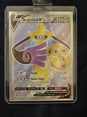 Pokémon TCG Aegislash V 177/185 Vivid Voltage Holo Full Art Ultra Rare ...