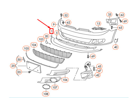 NEW VOLKSWAGEN GOLF MK6 FRONT BUMPER SPOILER 5K0805903A9B9 OEM NO DUTY ...