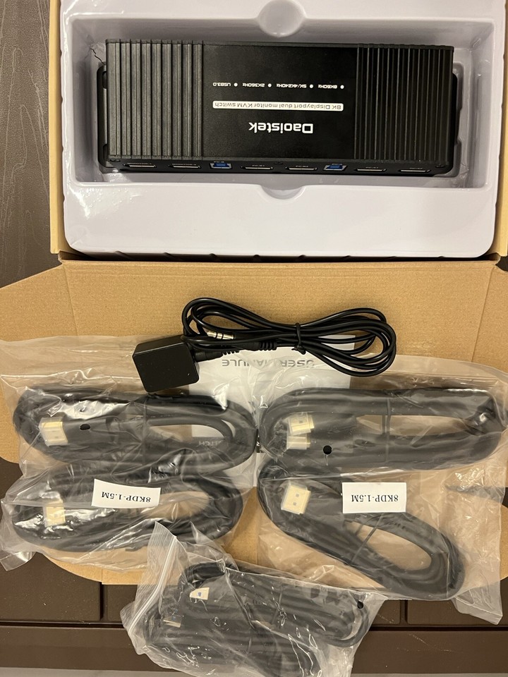 kvm Switch Displayport 2 Monitors 2 Computers 4K 240Hz Hotkey Switching ...