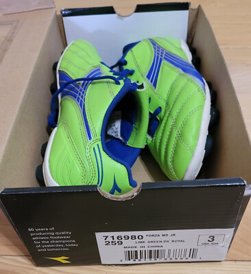 Diadora FORZA MD JR Soccer Cleats Lime Green/Dk Royal Size 3 | eBay