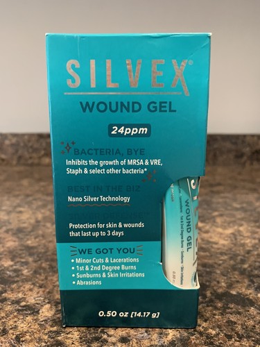 Silvex Wound Gel Minor Cuts Abrasions Sunburns Skin Irritations 0.5 Fl ...