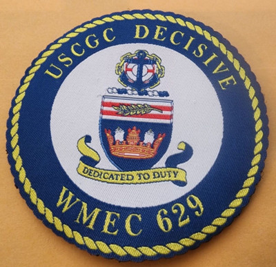 COAST GUARD CUTTER USCGC DECISIVE WMEC-629 HOOK & LOOP PATCH | eBay