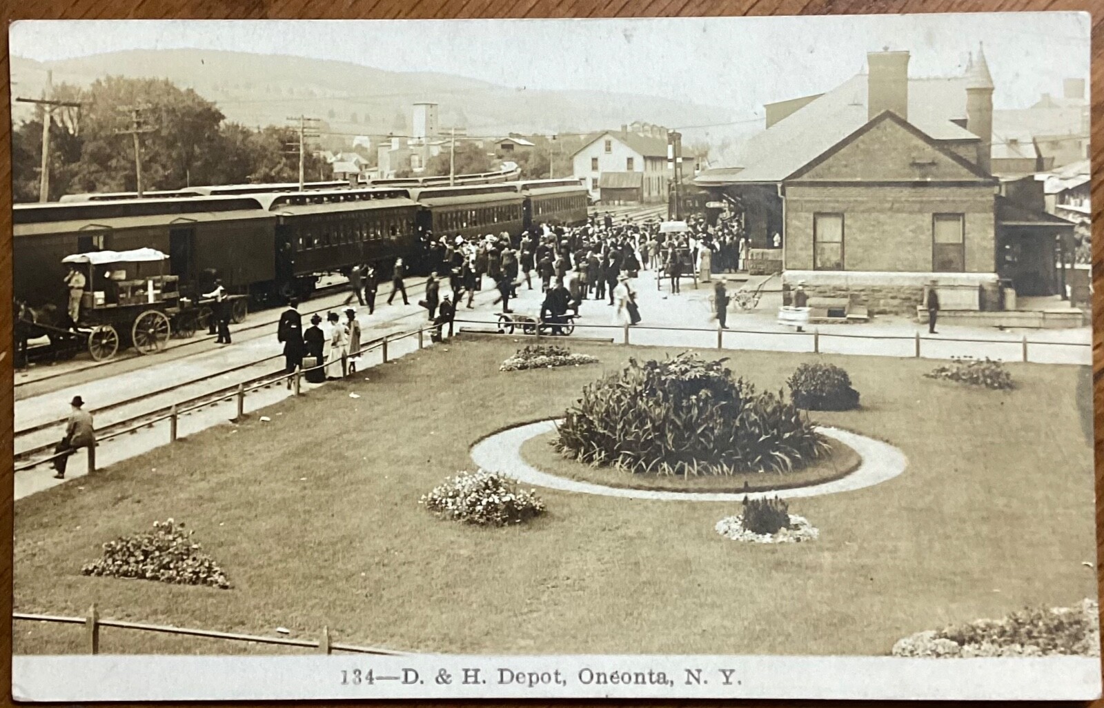 1912 Real Photo Postcard Oneonta, New York Delaware & Hudson Railroad ...