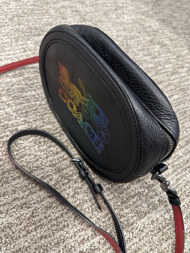 Coach Pride Black Leather Crossbody Bag – Rainbow Carriage Logo | eBay