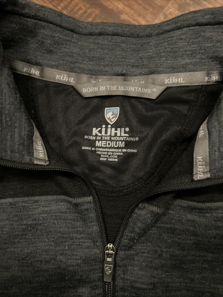 Kuhl Black Revel Pullover Long Sleeve Lightweight 1/4 Zip Men’s Size M ...