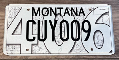 MONTANA / 406, License Plate # CUY009 (406 Day, Area Code) | eBay