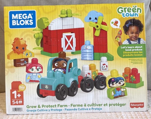 Mega Bloks First Builders Farm Set Tractor Windmill Sun Bees Honey Veg ...