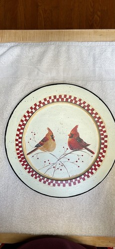 Hand painted Cardinal Christmas Winter Plate Decor 13” | eBay