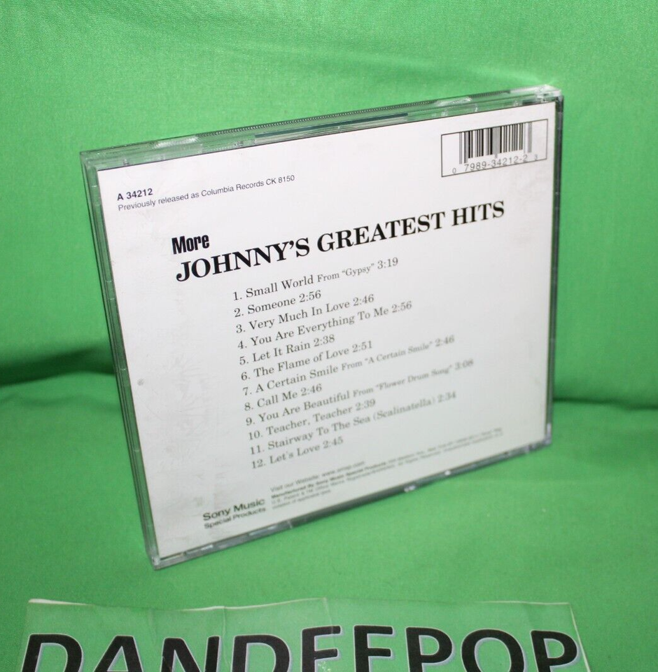 More Johnny's Greatest Hits Johnny Mathis Music Cd 79893421223| eBay
