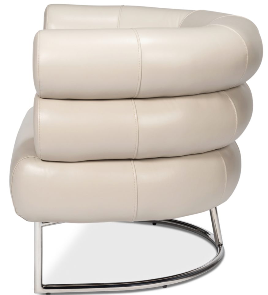 NEW Designer Mid Century Modern 100% Leather Eileen Gray Bibendum Chair ...