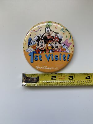 Walt Disney World 1st Visit Button Pin 3" Souvenir Collectible Mickey ...