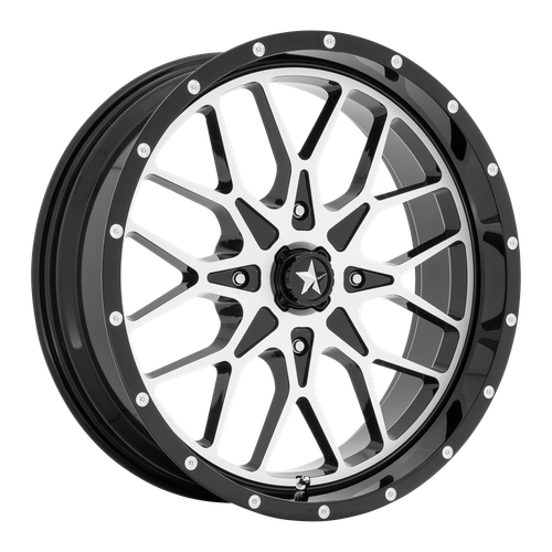 20x7 MSA Offroad Wheels M45 Gloss Black Machined Wheel 4x137 (0mm) Set ...