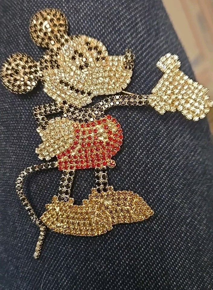 Vintage Butler & Wilson Large 3.75" Micky Mouse Rhinestone Brooch N17 ...