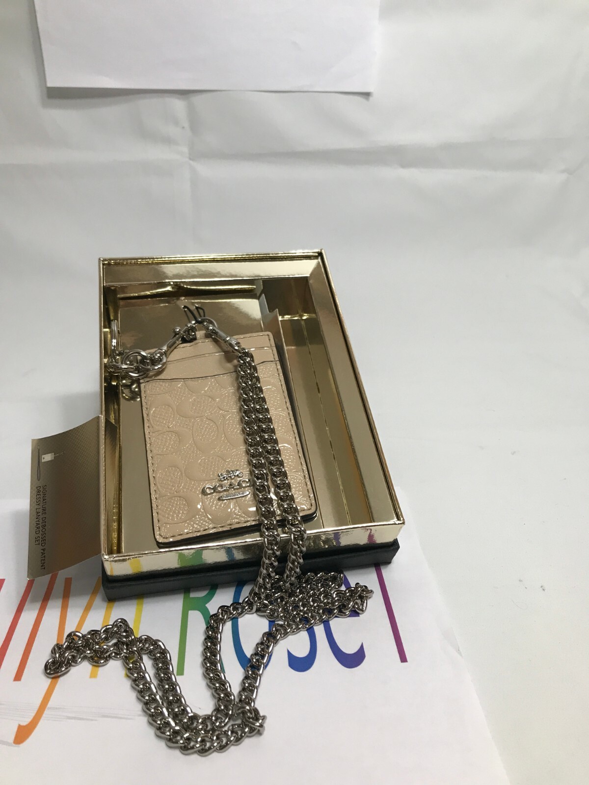 Coach Lanyard Signature Debossed Patent Dressy Lanyard Set F38658 NWT ...