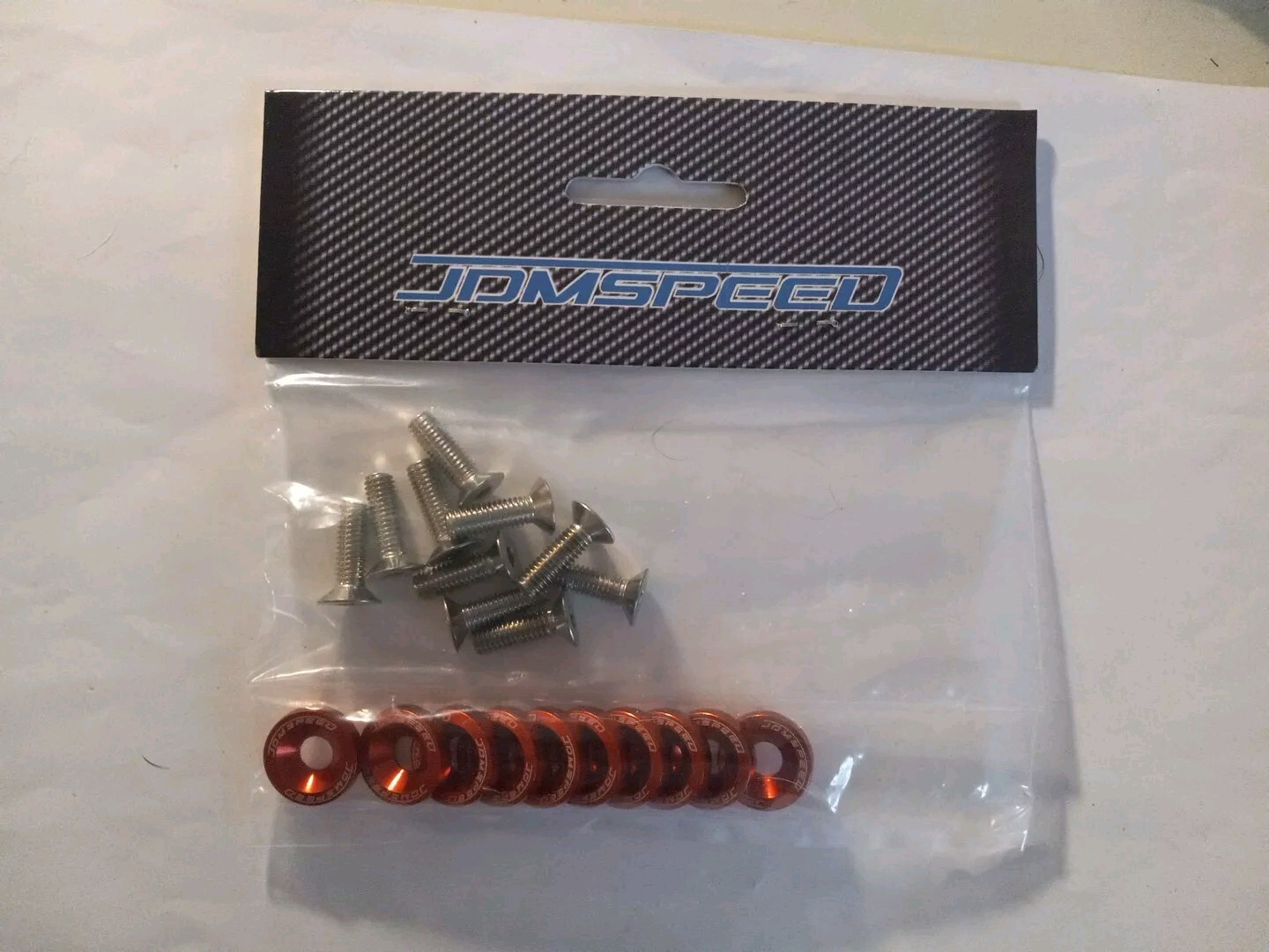 Password JDM RED ALUMINUM Fender Washers 10 PC Bumper Bolt Engine Dress ...