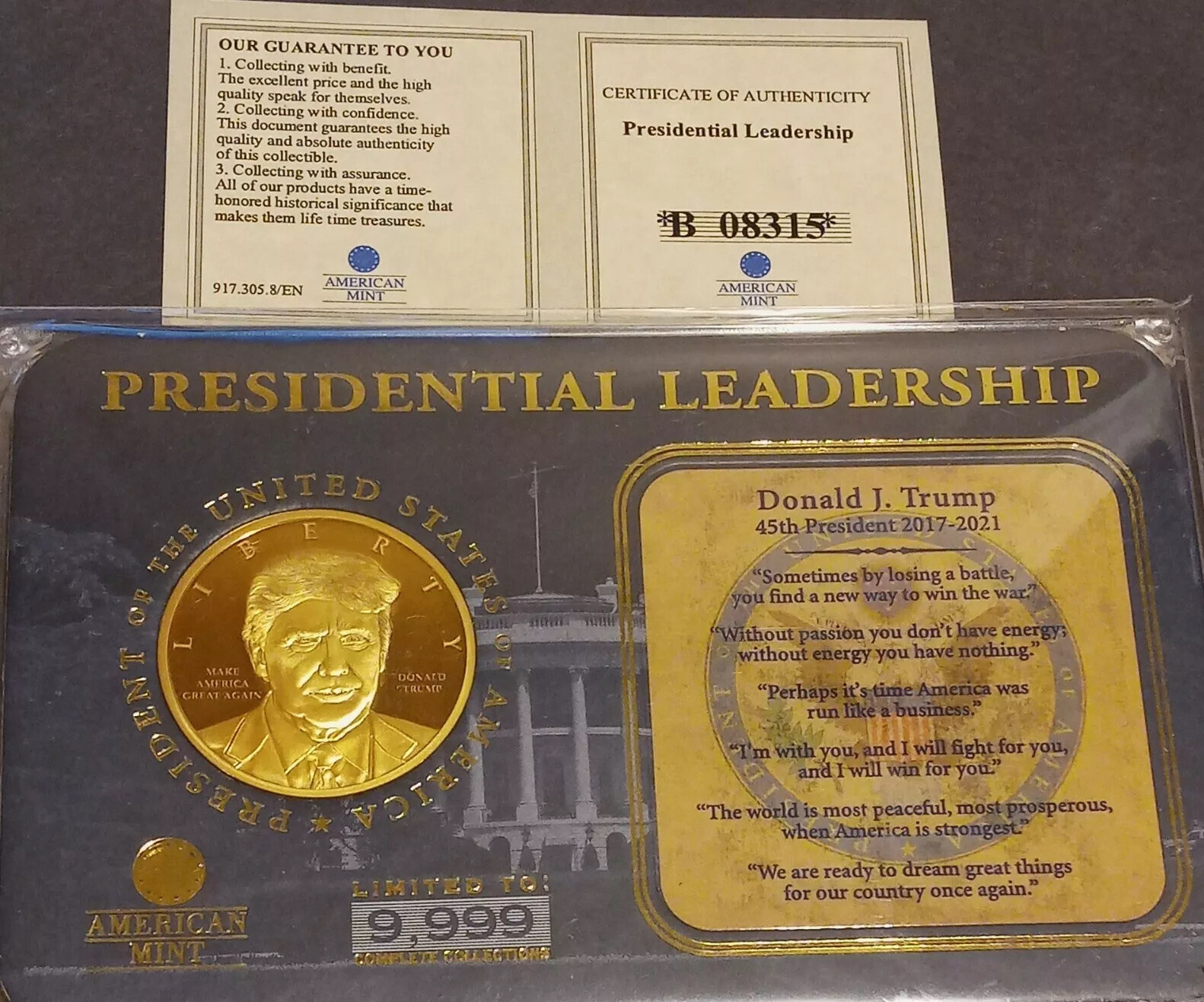 DONALD TRUMP PRESIDENTIAL LEADERSHIP COIN - VALUE $99.95 | eBay