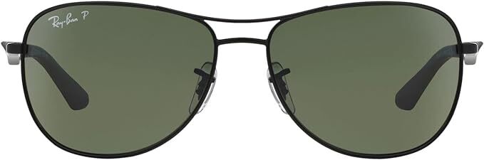 Ray-Ban Men's RB3519 Aviator Sunglasses - Green Polarized/ Matte Black ...