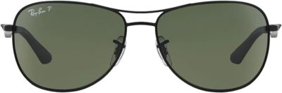 Ray-Ban Men's RB3519 Aviator Sunglasses - Green Polarized/ Matte Black ...