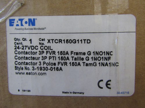 Eaton NSB XTCR150G11TD Other Contactors Reversing 3P 150A 24V 50/60Hz G ...