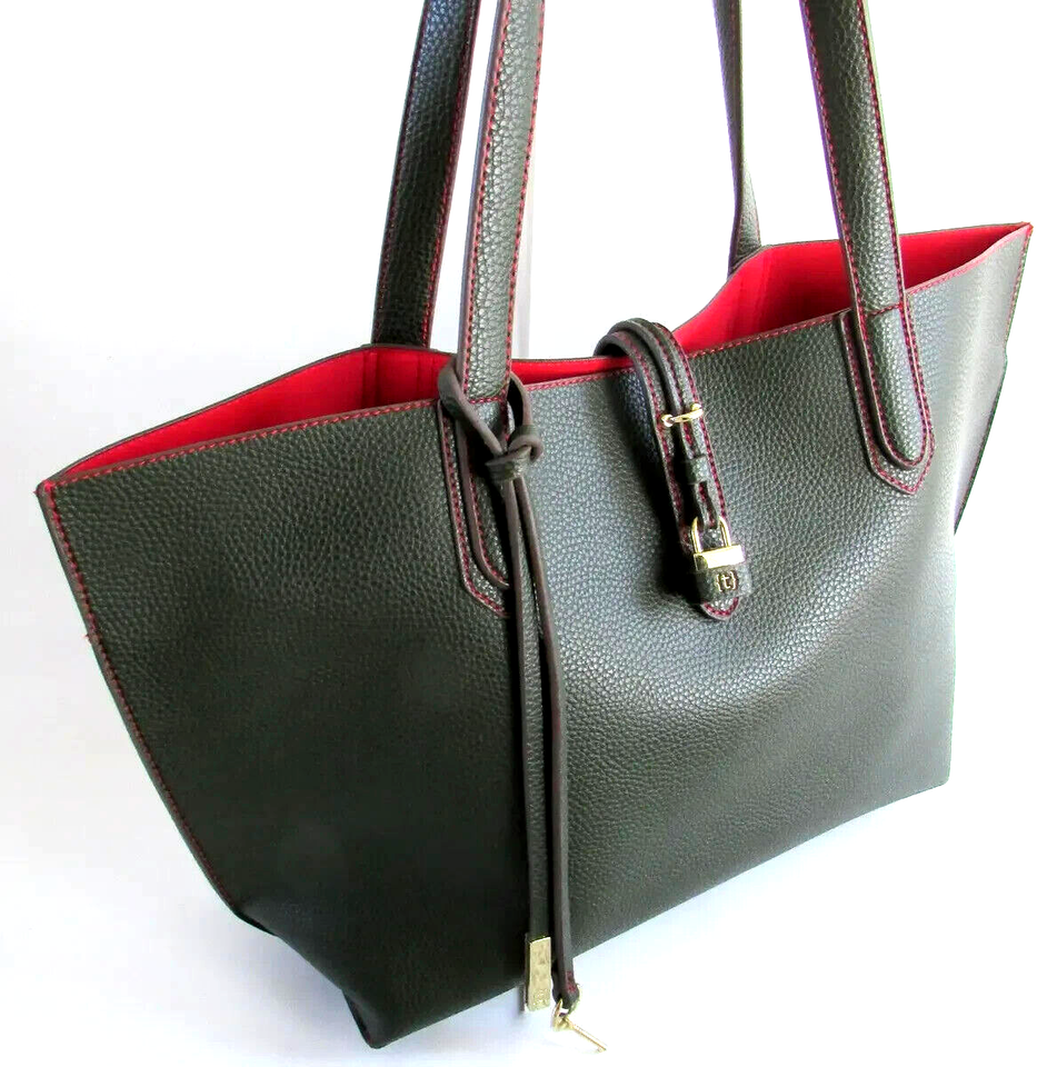 Genuine TULIO New York Pebbled Faux Vegan Leather Green Tech Tote Bag ...
