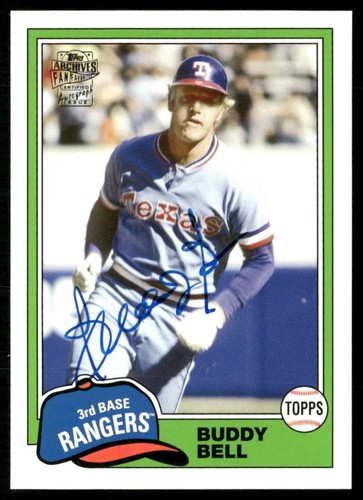 2012 Topps Archives Fan Favorite Autographs Buddy Bell Auto Texas ...