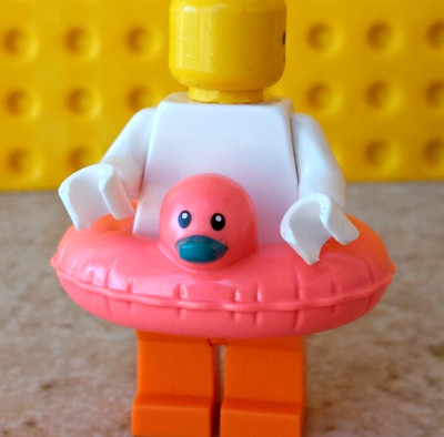 LEGO BAM Floatie Duckie POOL Swim Gear Bath Tub Fun Toy Floats CORAL ...