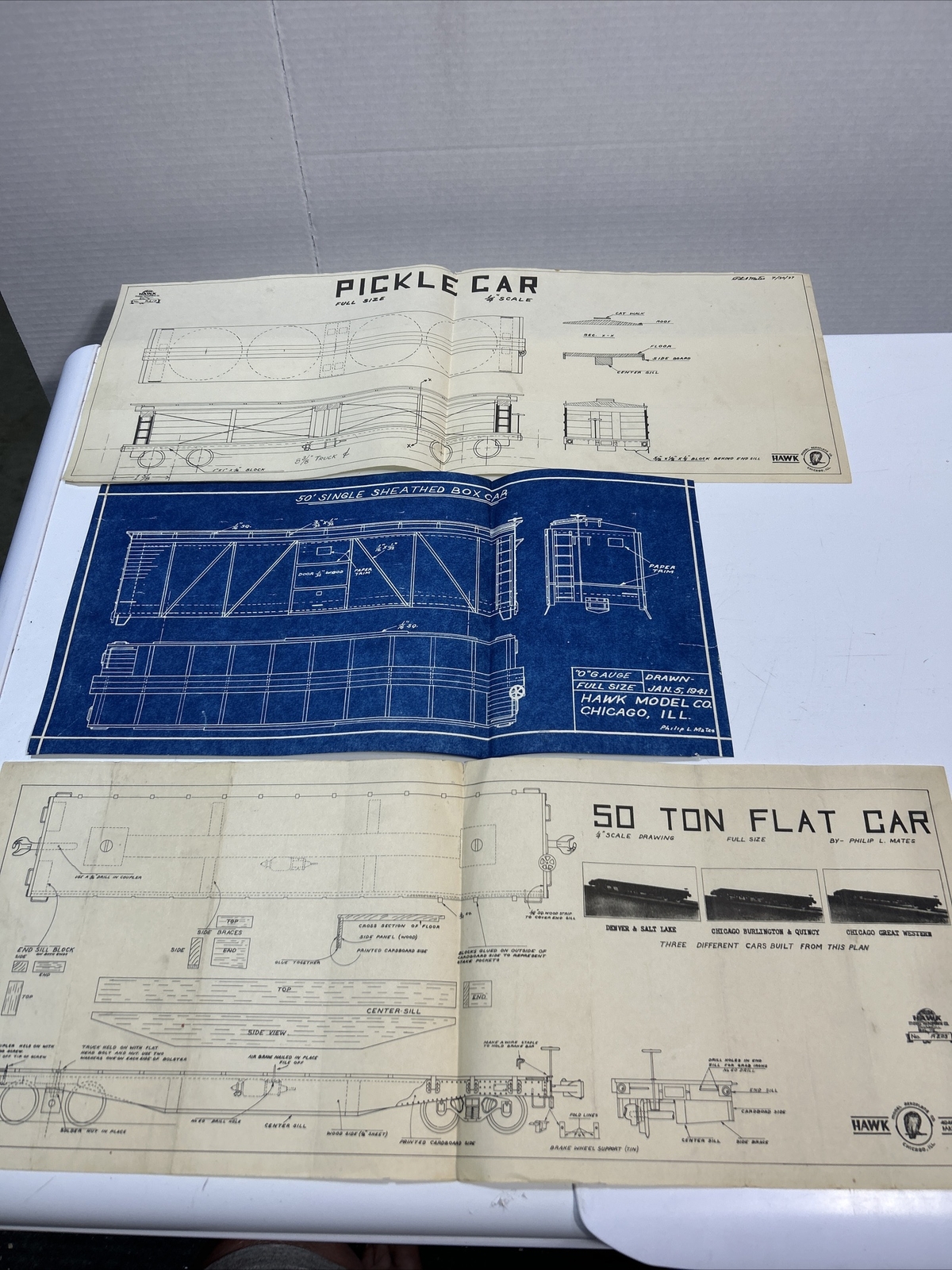 HAWK Train Car Model Drawings - no specs. Pickle Car - 50 Ton Flat Car ...