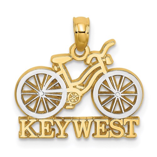 14k with White Rhodium KEY WEST Bicycle Charm | eBay