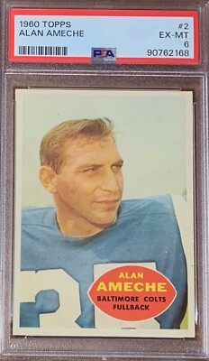 1960 Topps Football #2 Alan Ameche Baltimore Colts PSA 6 Perfectly ...