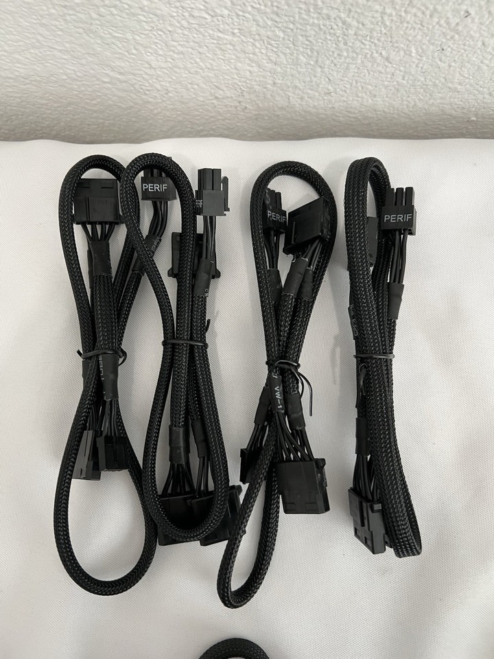 Black EVGA Modular Power Supply Cable Set 1x VGA 4x CPU 3x SATA 4x ...