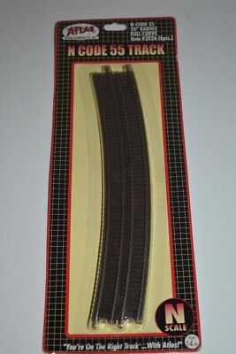 N Scale Atlas 2026 Code 55 Track 20" Radius Full Curve 6 Pieces C48741 ...