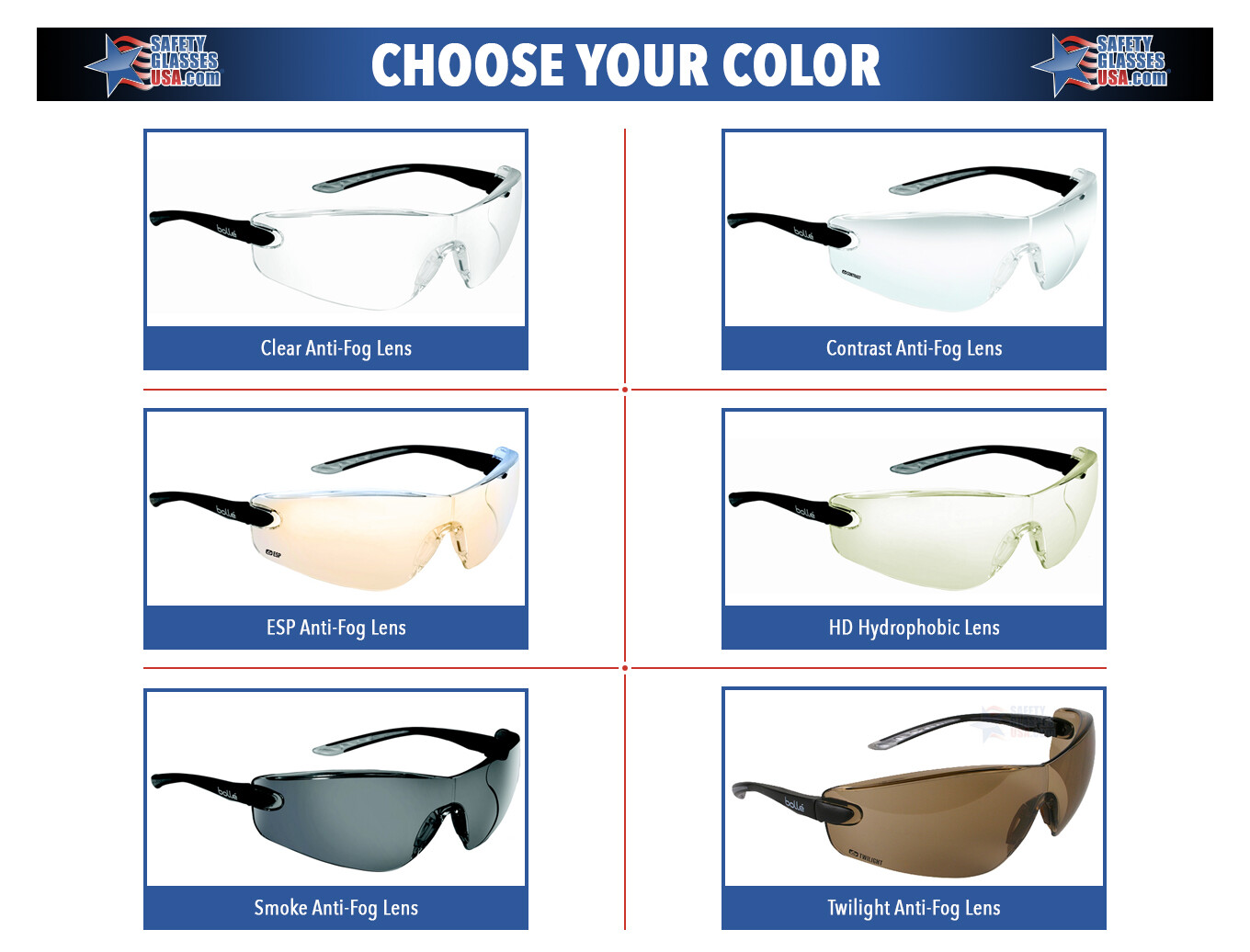 Bolle Cobra Safety Glasses Sunglasses ANSI Z87+ Work Eyewear Choose ...