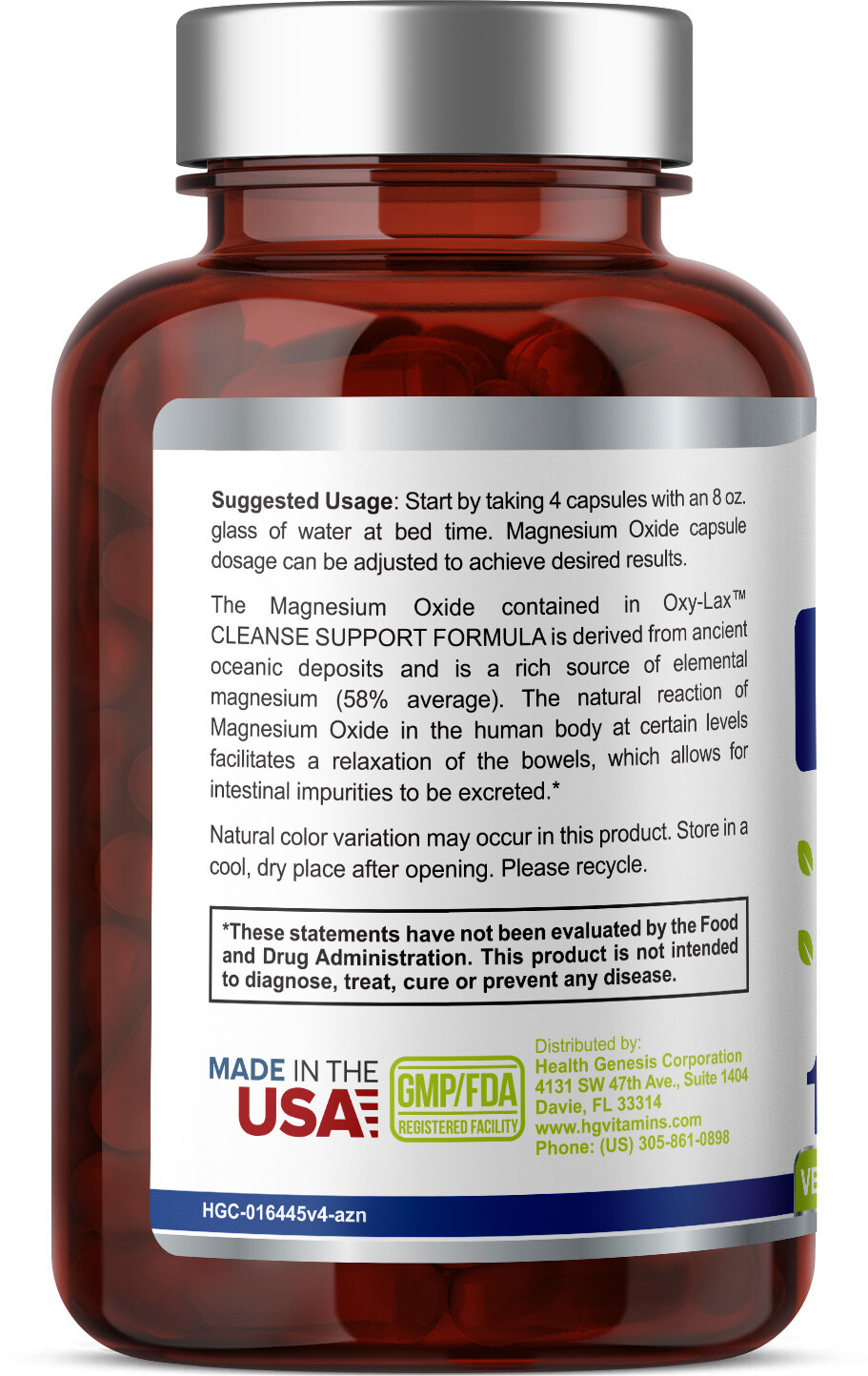 Health Genesis Oxy-Lax 120 Caps Natural Gentle Laxative Colon Cleanse ...