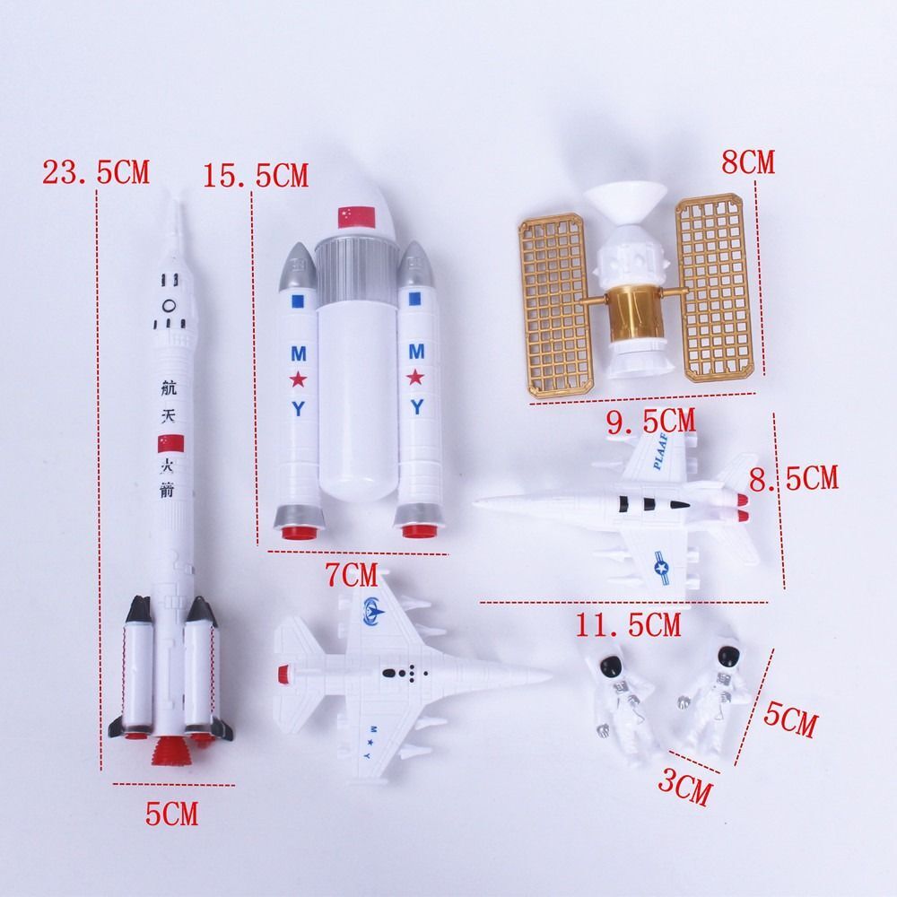 7Pcs/Set Plastic Space Exploration Rocket Toy Set Rocket Planet Model ...