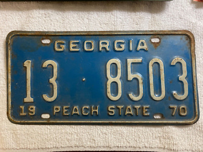 Vintage 1970 Georgia License Plate 13-8503 | eBay