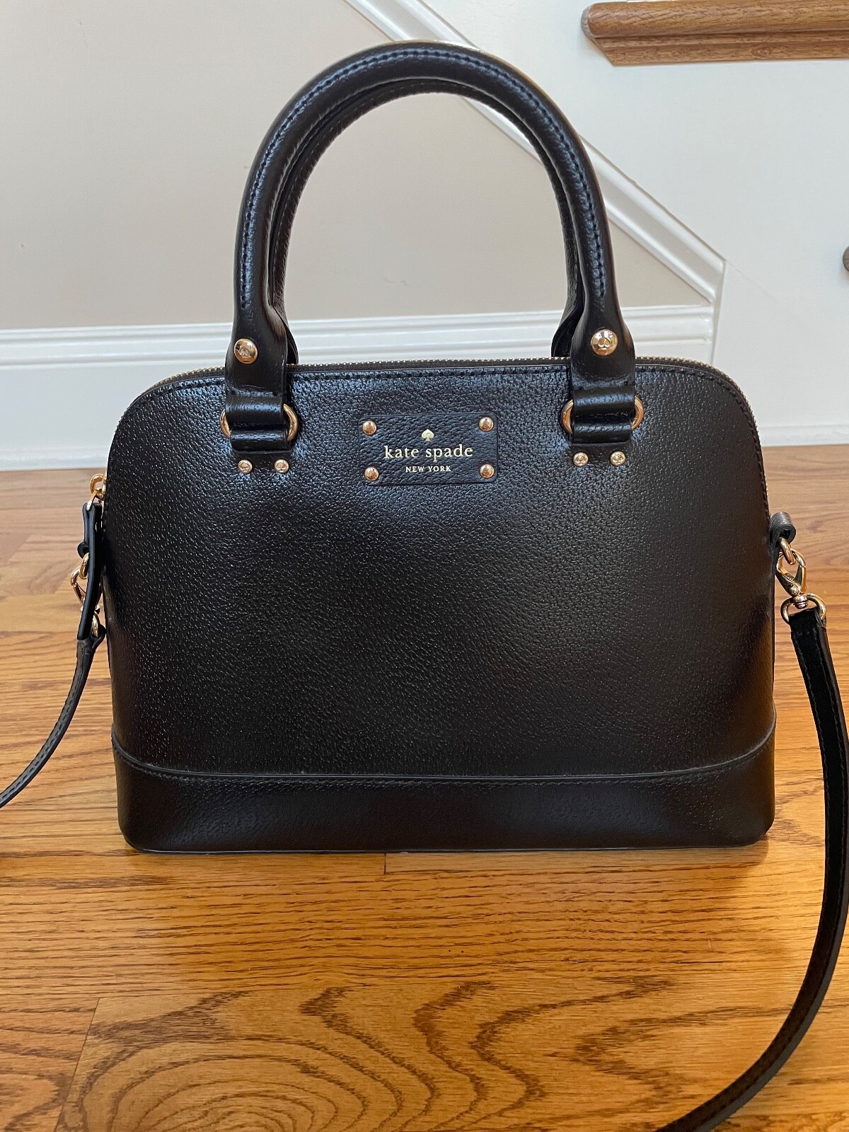 KATE SPADE WELLESLEY RACHELLE BLACK Leather Satchel - Gem