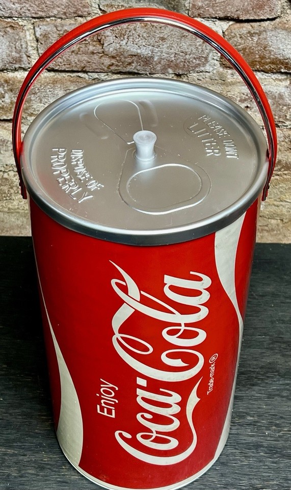 Vintage 1970's COCA COLA 15" Pop Top Can COOLER ICE BUCKET Thermo-Serv ...
