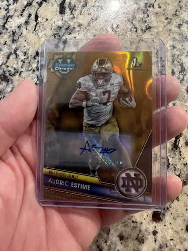 2023 Bowman Chrome University Audric Estime Auto Gold Lava #/50 1st ...
