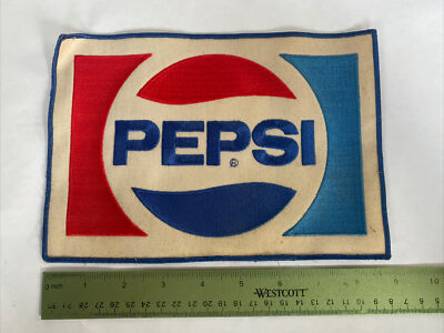 Vintage Logo Pepsi Embroidered Sew On Rectangle Trademark Patch 9” x 6 ...