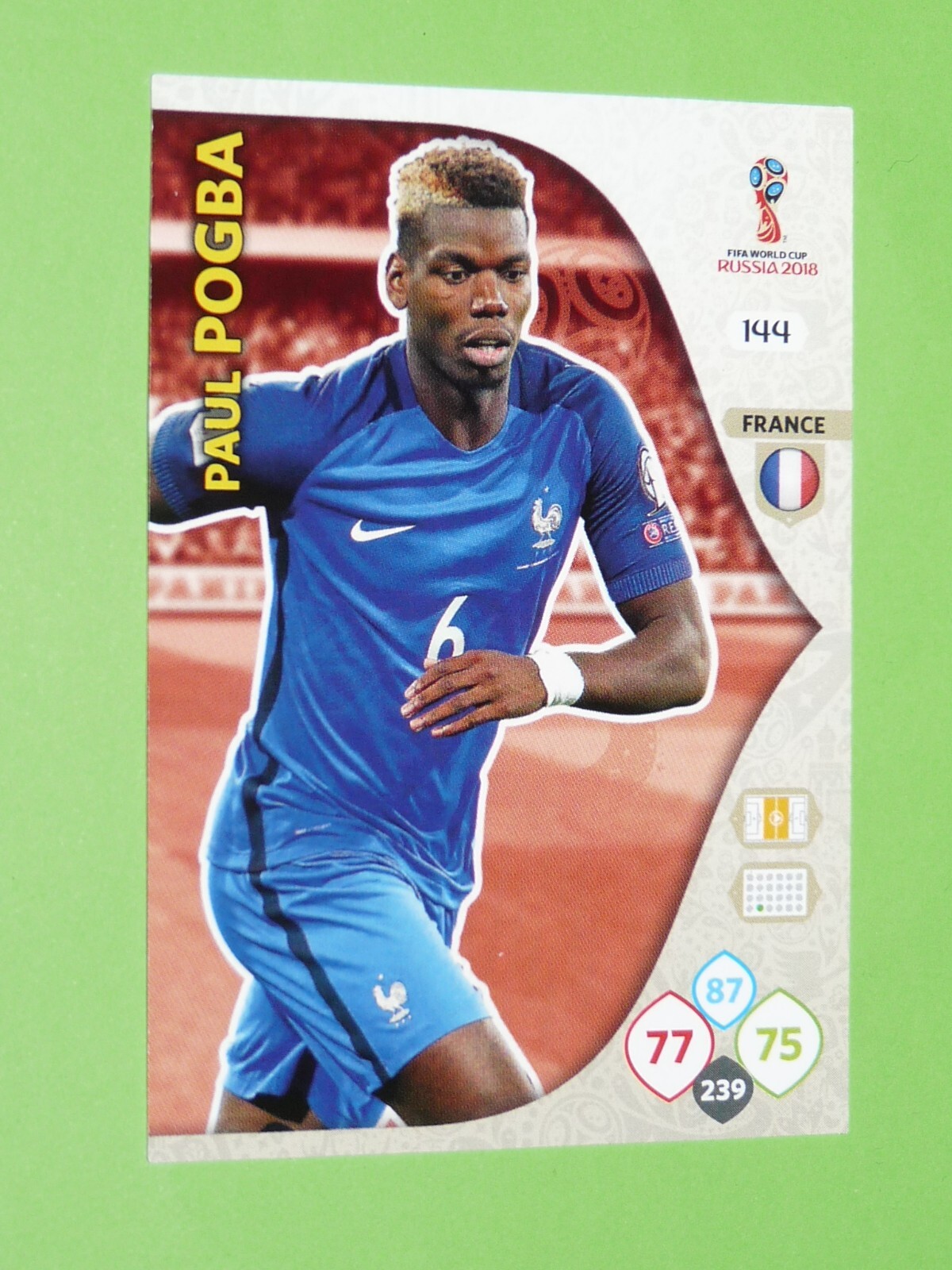 #144 PAUL POGBA FRANCE PANINI FOOTBALL CARD FIFA COUPE MONDE RUSSIA ...