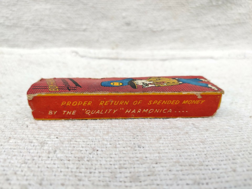 1930s Vintage Boyfriend Brass Metal Reeds Harmonica In Original Box ...