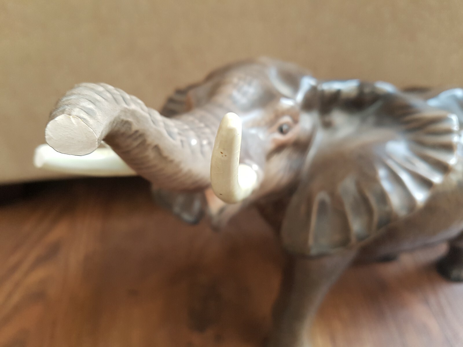 Large Beswick Elephant Satin Matt Glaze 36cm long damage to trunk and ...