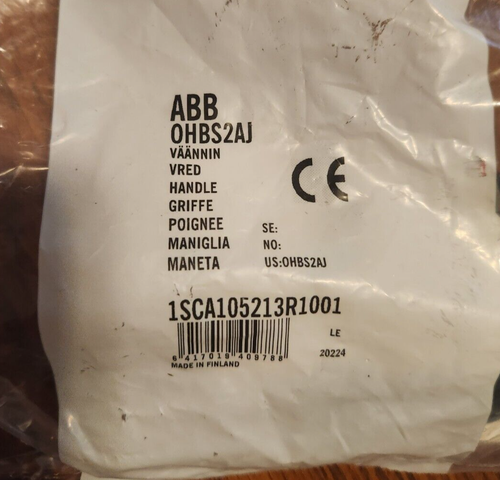 ABB OHBS2AJ Black Selector Handle For Disconnect Switch 1SCA105213R1001 ...