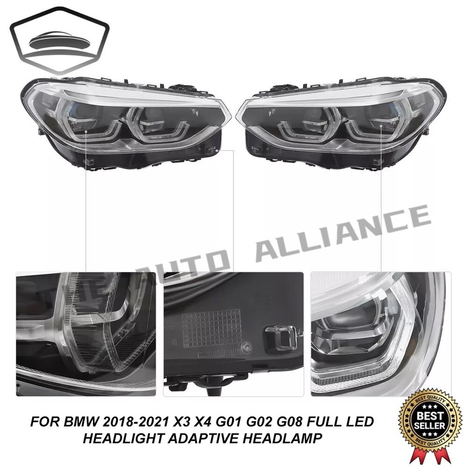 X3 LED Headlights 2018-2021 BMW X3 X4 G01 G02 G08 LED Adaptive Left ...